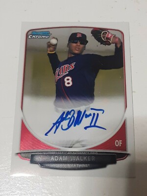Adam Walker Minnesota Twins 2013 Bowman Chrome Certified Autograph Card ...
