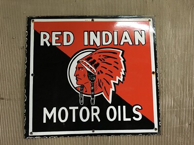 PORCELAIN RED INDIAN ENAMEL SIGN 36X36 INCHES | eBay