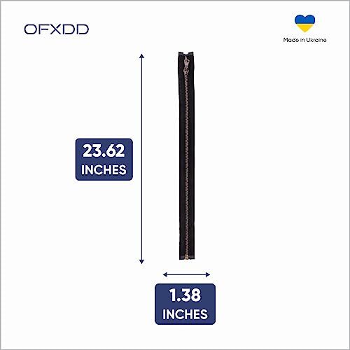 Zipper for Sewing 23.62 Inch Left Handed with Metal Coil Teeth - Nylon ...