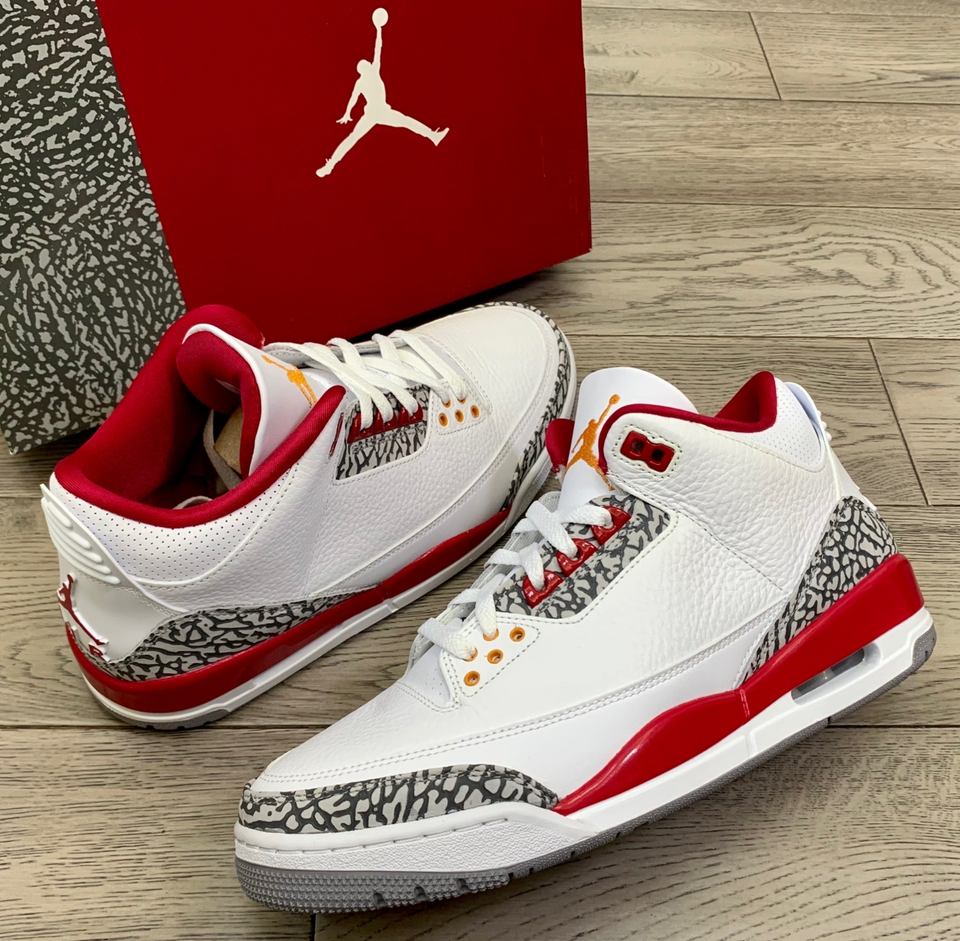 Nike Air Jordan 3 Retro Cardinal Red Jordan 3 AJ3 Cardinal Red CT8532 ...