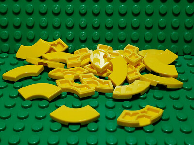 ** 25 CT LOT ** Lego NEW yellow 2 x 2 curved "macaroni" tile pieces (A ...