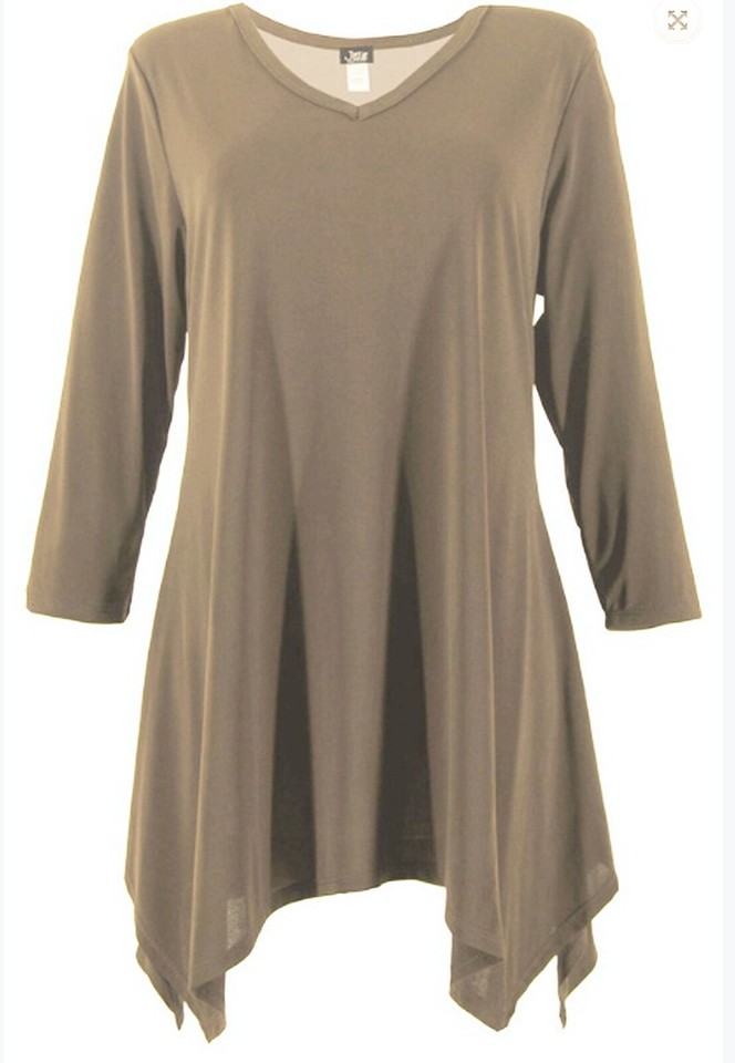 JOSTAR 313HT 3/4 Sleeve Solid Side Drop Tunic Wrinkle Resistant Traveler Top | eBay