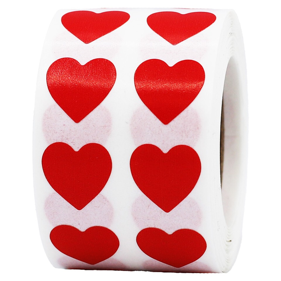 Heart Stickers | 0.5" Inch Wide Labels | 1,000 Pack | Pick One Color | eBay