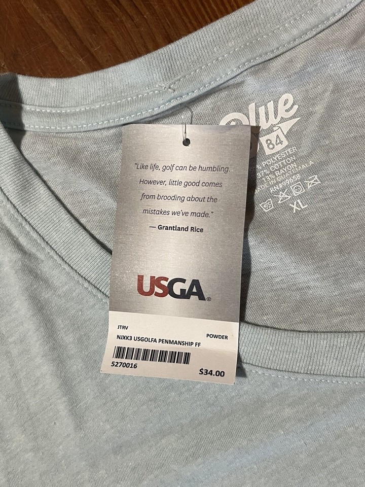US OPEN 2023 Tee Los Angeles Logo LACC USGA Golf penmanship Script Blue ...