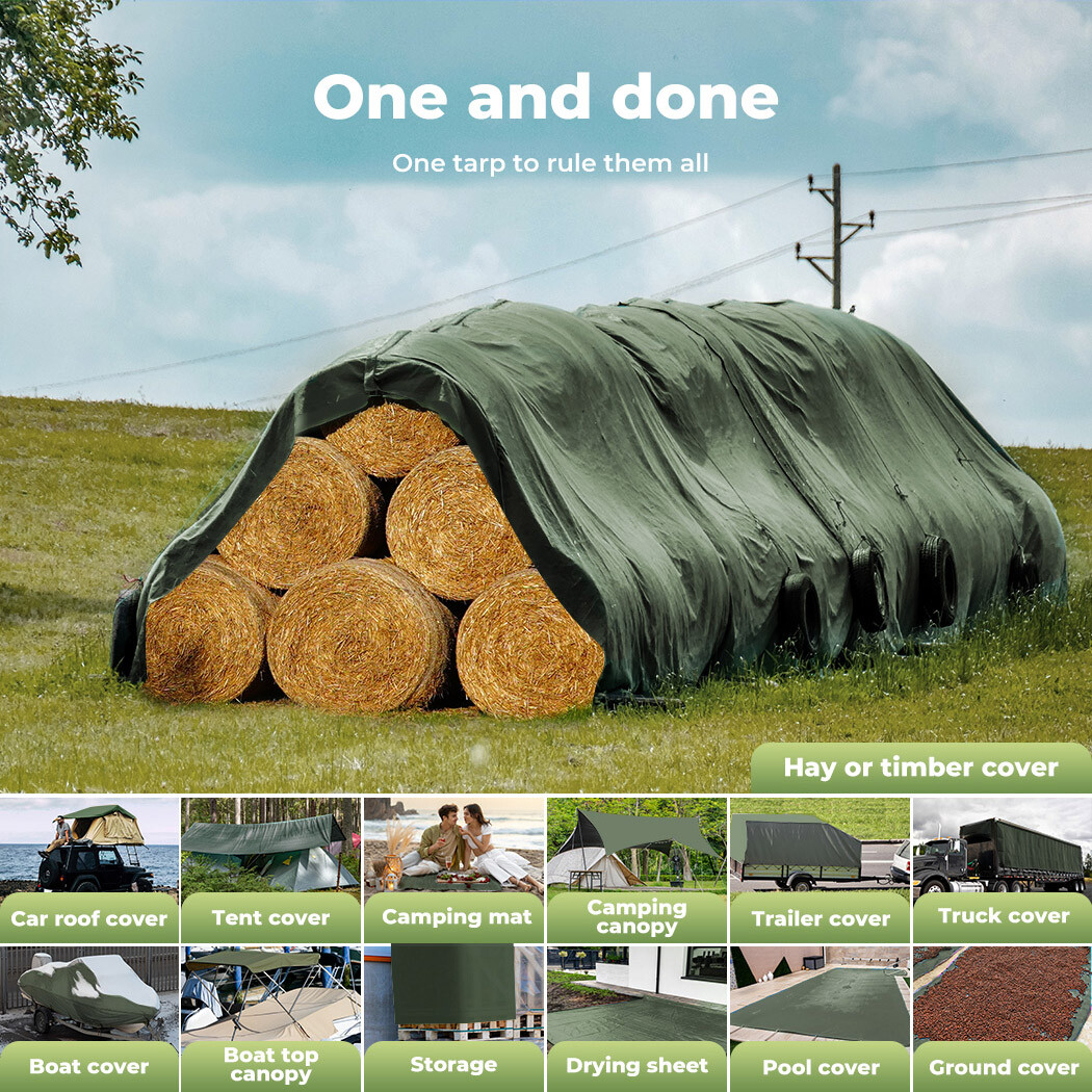 Manan Army Tarp Heavy Duty 400GSM Tarpaulin Canvas Cover Waterproof Sun ...