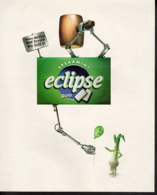 Vintage print ad advertisement Eclipse Gum Spearmint AI Robot hammer ...