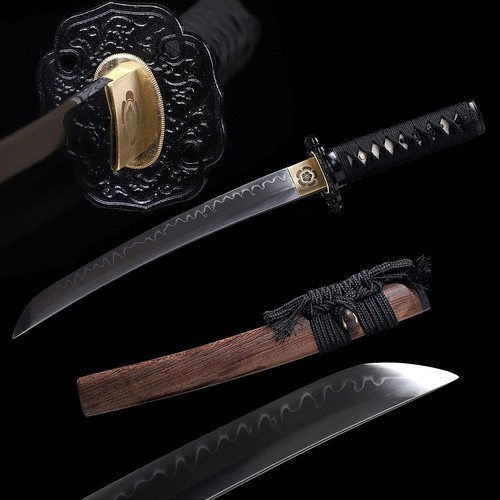 20'' Katana Tanto Short Sword Clay Tempered T10 Samurai Sword Mini ...