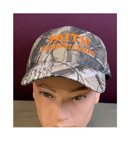 REALTREE CAMOUFLAGE "FAITH MILLWRIGHT & RIGGING" HOOK/LOOP BACK CAP/HAT ...
