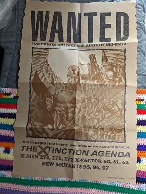 X-MEN WANTED POSTER 1990 XTINCTION AGENDA MARVEL COMICS JIM LEE | eBay