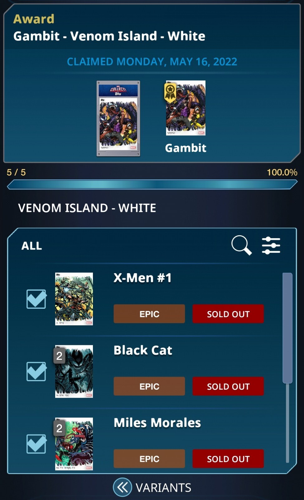 Topps Marvel Collect Venom Island White Full Epic Set W/ Award | eBay