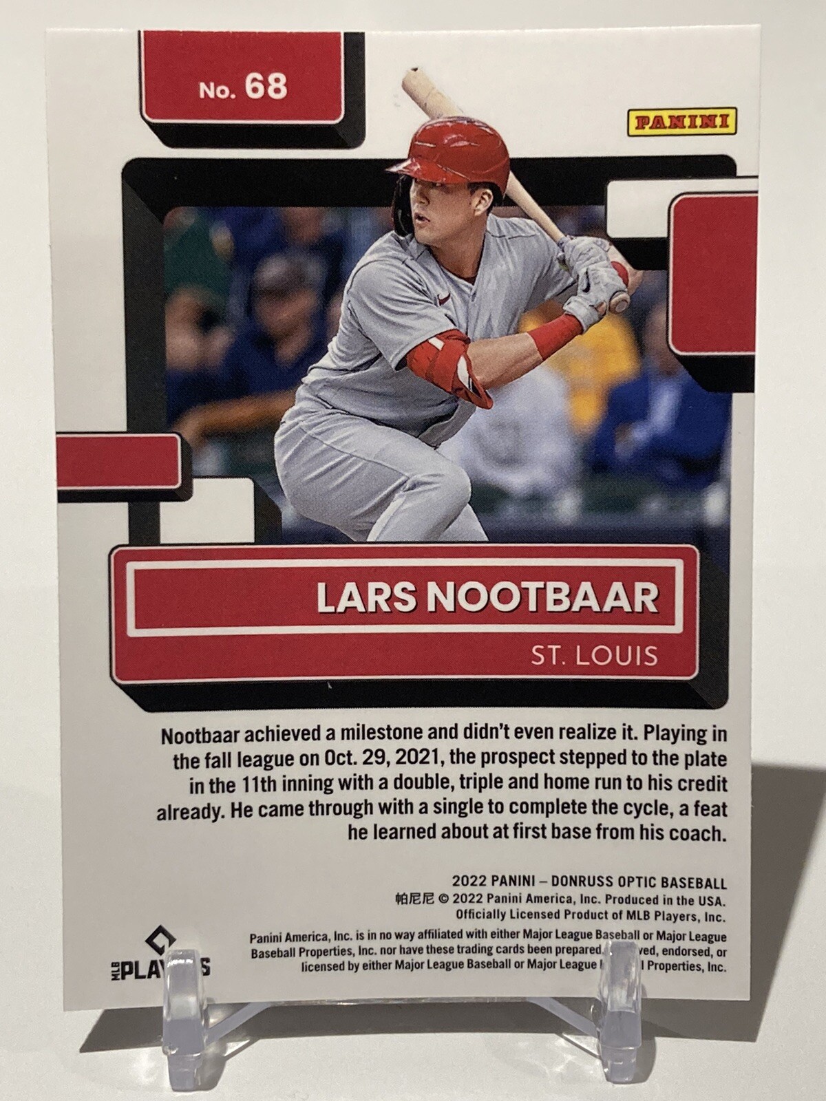 2022 Optic #68 Lars Nootbaar Rated Rookie Card RC St. Louis Cardinals ...