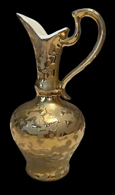 VINTAGE 24 KT WEEPING GOLD EWER PITCHER MADE IN U.S.A. | eBay