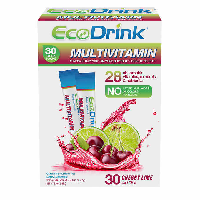 EcoDrink Complete Multivitamin Drink Mix 30 Packets 100% Natural ...
