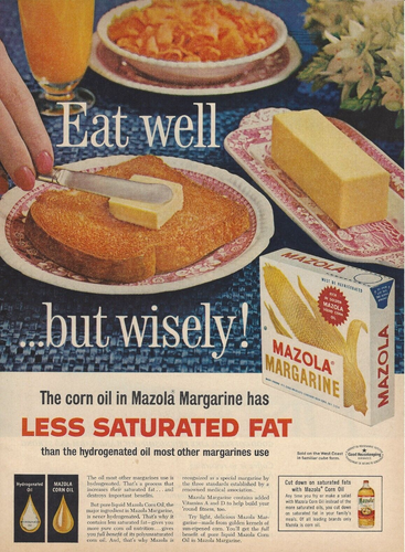 1963 Mazola Margarine Butter vintage Print Ad 60's Food Advertisement ...