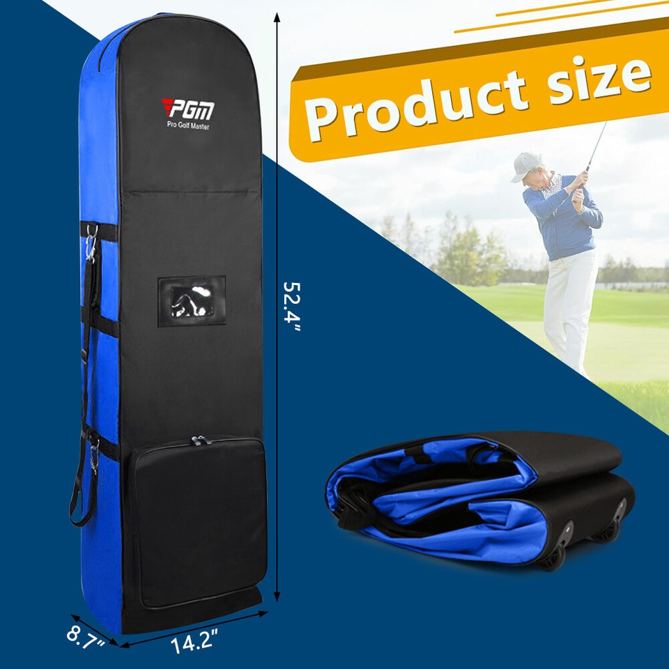 Golf Bag Travel Covers Hard Case Club Wheels Rolling Protector Foldable ...