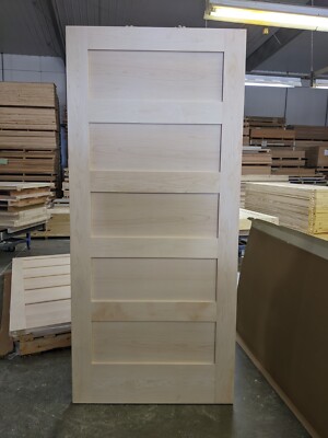 Maple 5 panel Interior Door - 35.81" x 79.12" x 1.37", Slab or Prehung ...