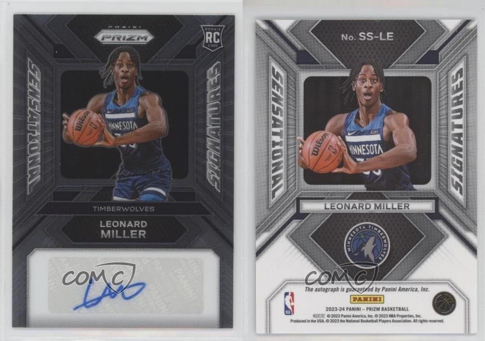2023-24 Panini Prizm Sensational Signatures Leonard Miller #SS-LE Auto ...
