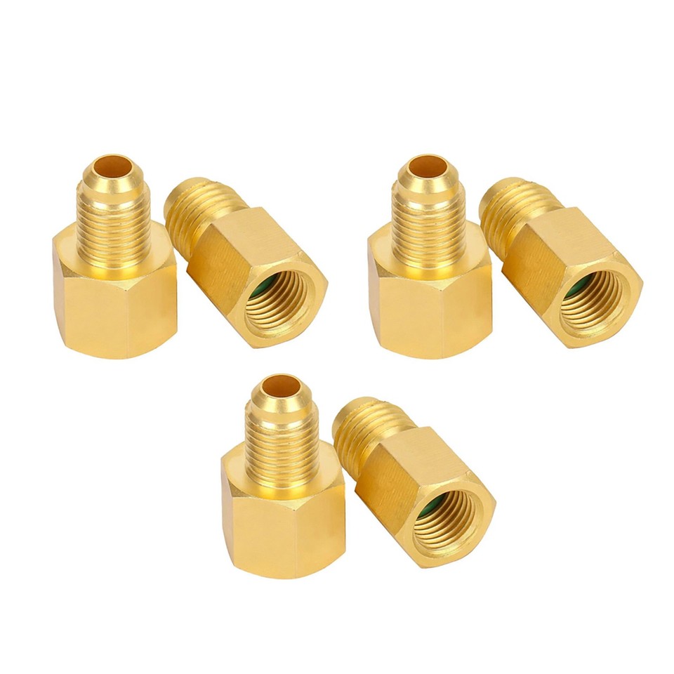 6PCS Brass Refrigerant Tank Adapters R134A to R12 Fitting Adapter for ...