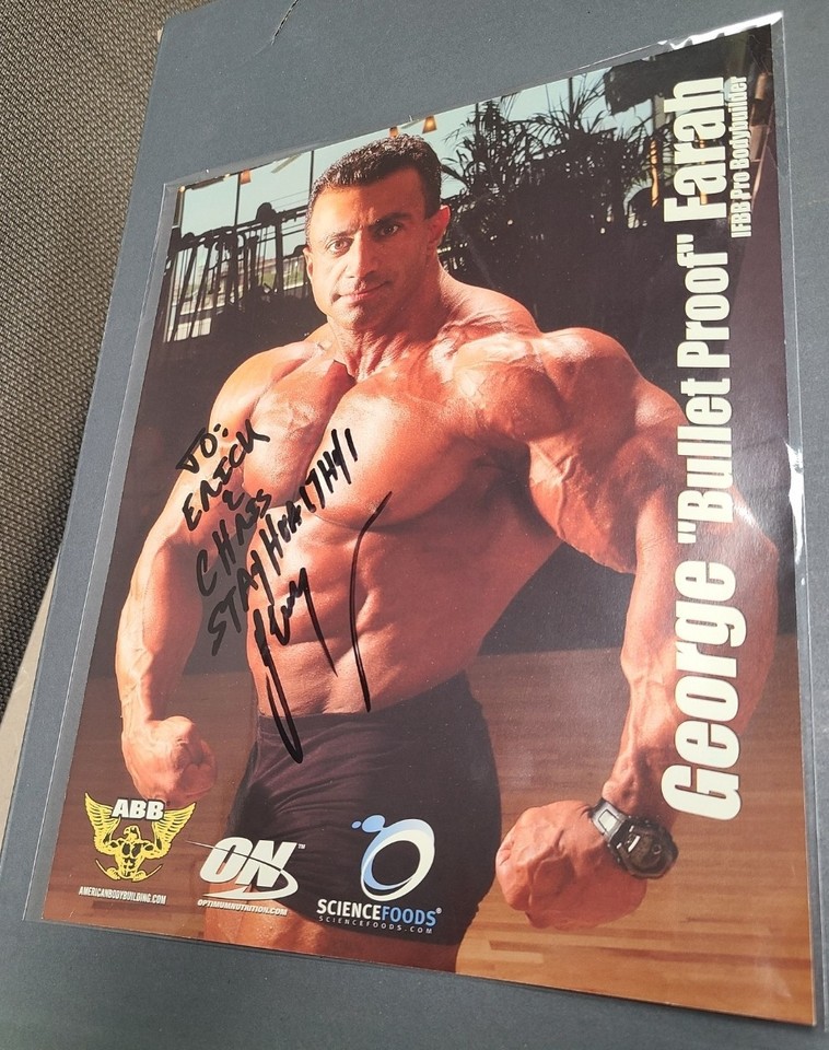 George Farah Inscribed And Signed 8x10 Guru Bodybuilding And Fitness ...