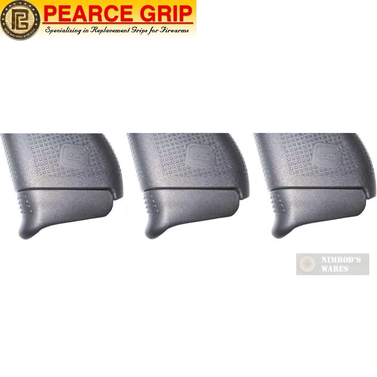 THREE Pearce Grip GLOCK 43 G43 GRIP Extensions PLUS one PG-43+1 FAST ...