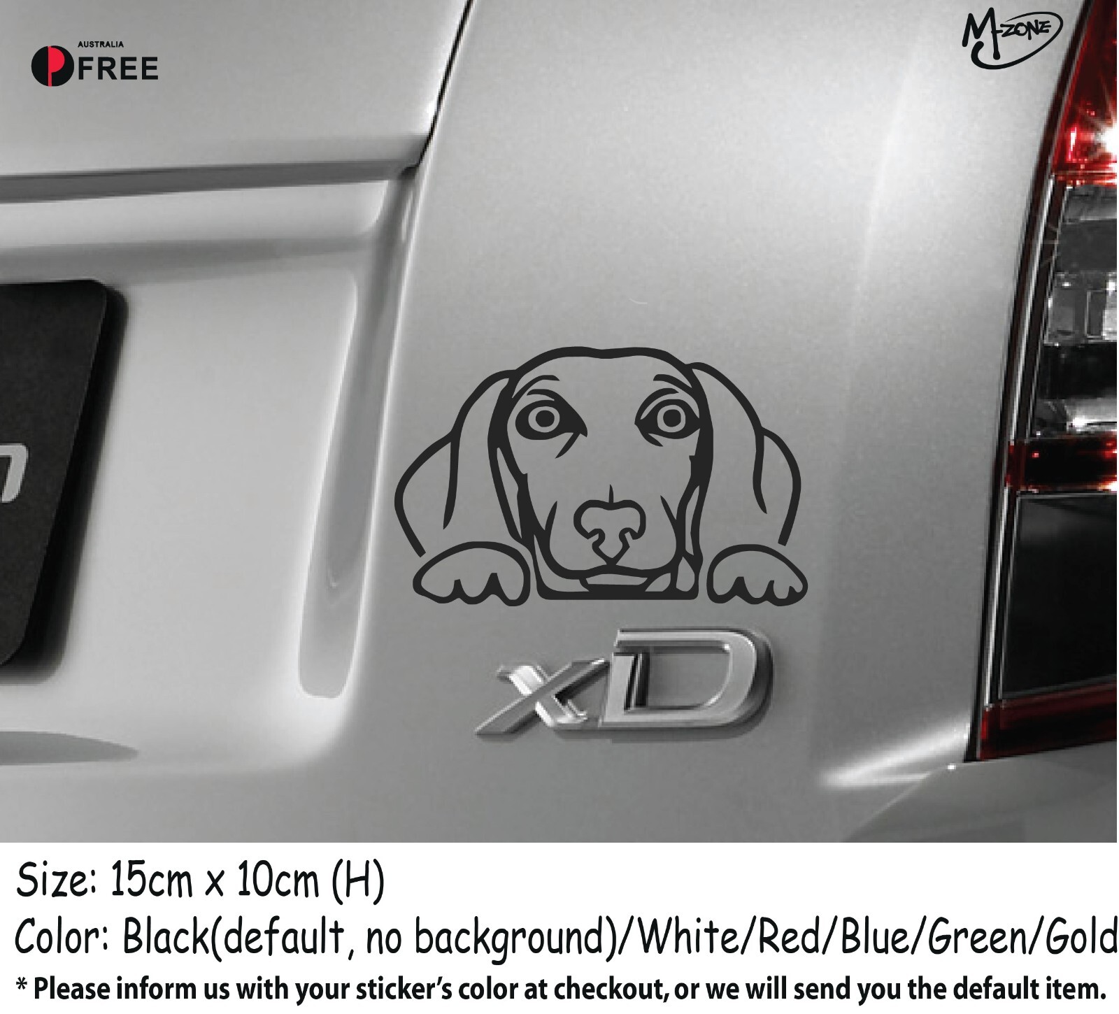 Dachshund Sticker -Reflective/Metallic Color Funny Car Decals Outline ...