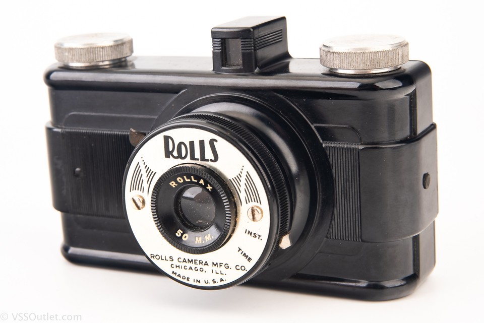 Rolls Plastic 127 Roll Film Camera with Rollax 50mm Lens in Box NEAR ...