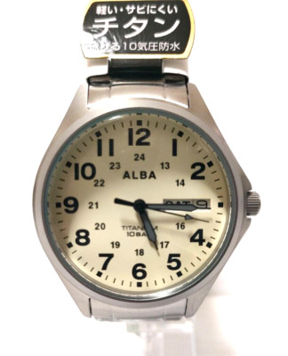 SEIKO AQPJ401 Watch ALBA Quartz Titanium Sporty Waterproof 10 ATM Men ...