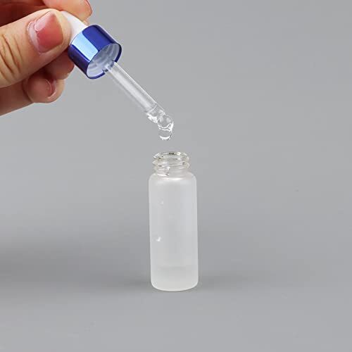 5ml Frosted Glass Dropper Bottles, 1/6Oz Blue Dropping Vials with Glass ...