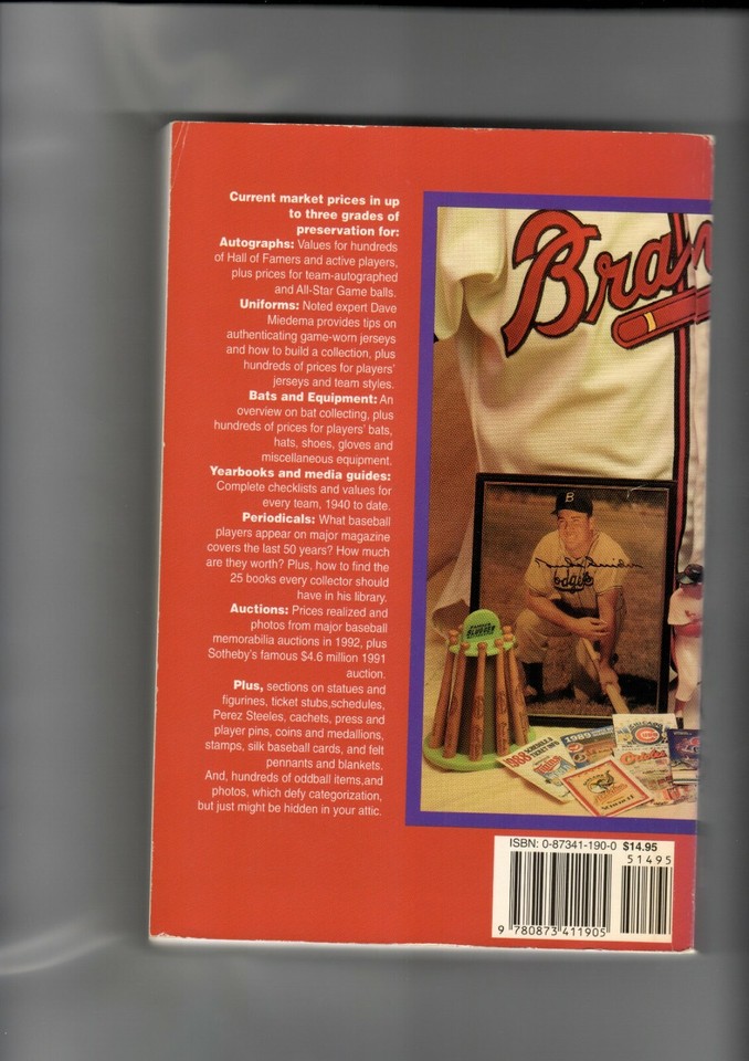 Krause Books Complete Guide to Baseball Memorabilia 1992 Price Guide | eBay