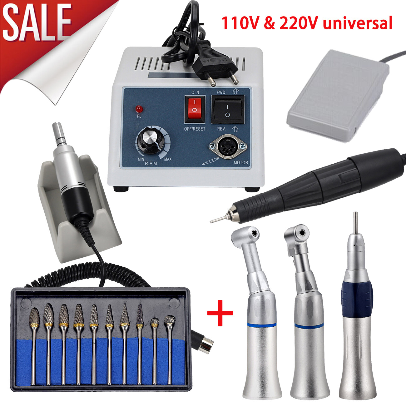 Dental Marathon Electric Micromotor / Contra Angle Straight Handpiece ...