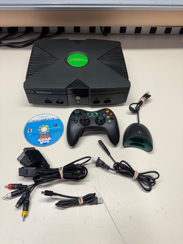 ORIGINAL XBOX VIDEO GAME CONSOLE W/ SIMPSONS GAME & CONTROLLER WORKING ...