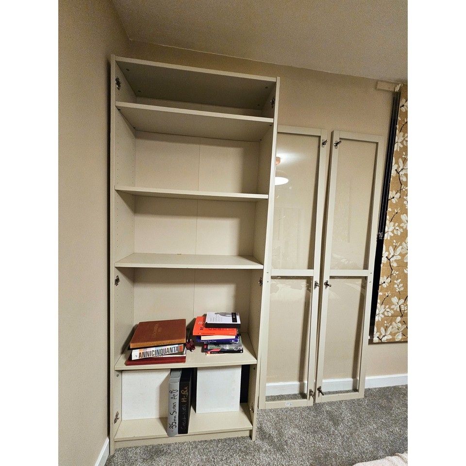 RARE COLOUR! IKEA Billy Stone Bookcase with glass doors, collect in ...