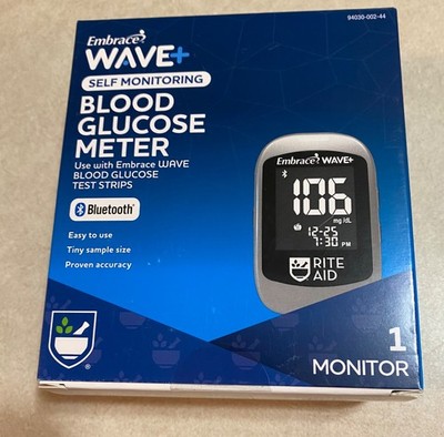 NEW- Embrace Wave Blood Glucose Meter, Bluetooth, Self Monitoring | eBay