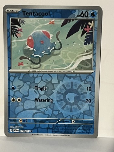 Tentacool Reverse Holo 072/165 SV: Scarlet & Violet 151 NM Pokemon Fast ...