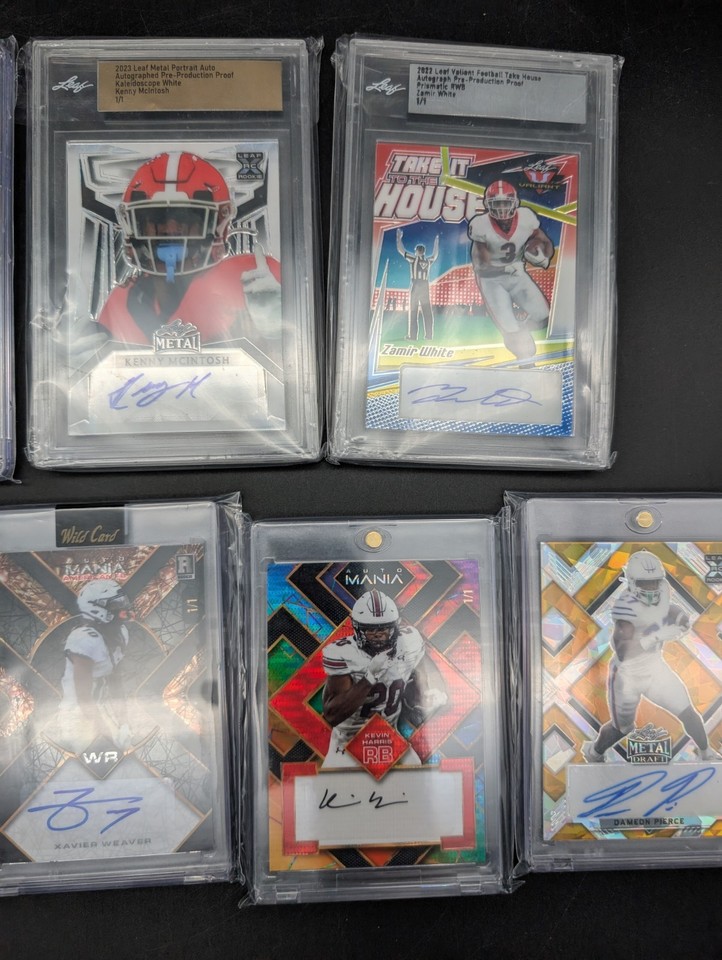 9 Card NFL Rookie Card Auto Autograph Leaf Wild Card 1/1 RARE SSP ...