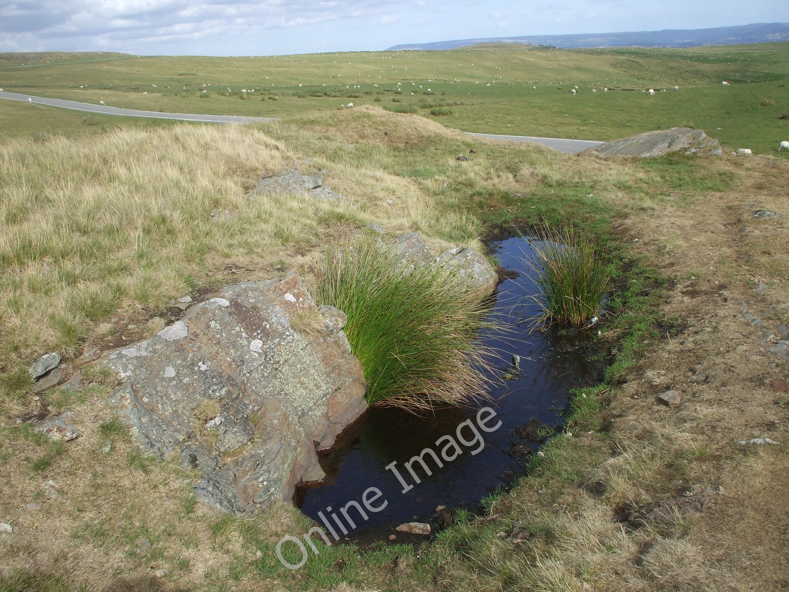 Photo 6x4 Gelligaer Common, pool near the road from Bedlinog Pentwyn ...