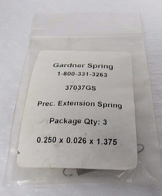 GARDNER SPRINGS EXTENSION SPRINGS 0.250x0.026x1.375 SS 37037GS (3PER ...