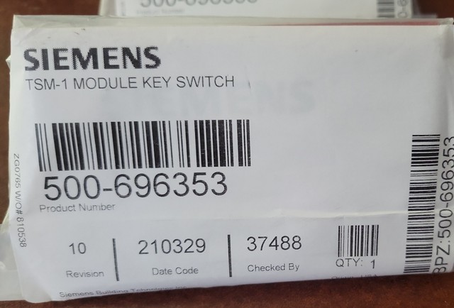 Siemens Tsm-1x S54370-b7-a1 Intel Remote Test Switch Fire Alarm for ...