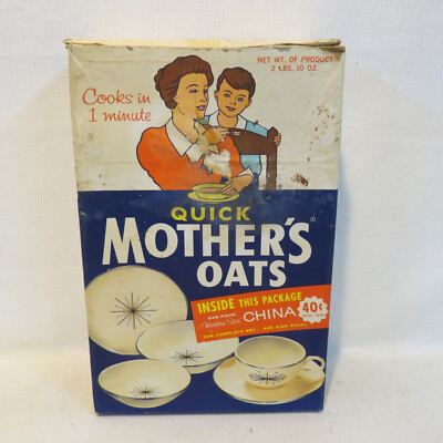 RARE VTG Quick Mothers Oats Box Quaker Oats with Modern Star China ...