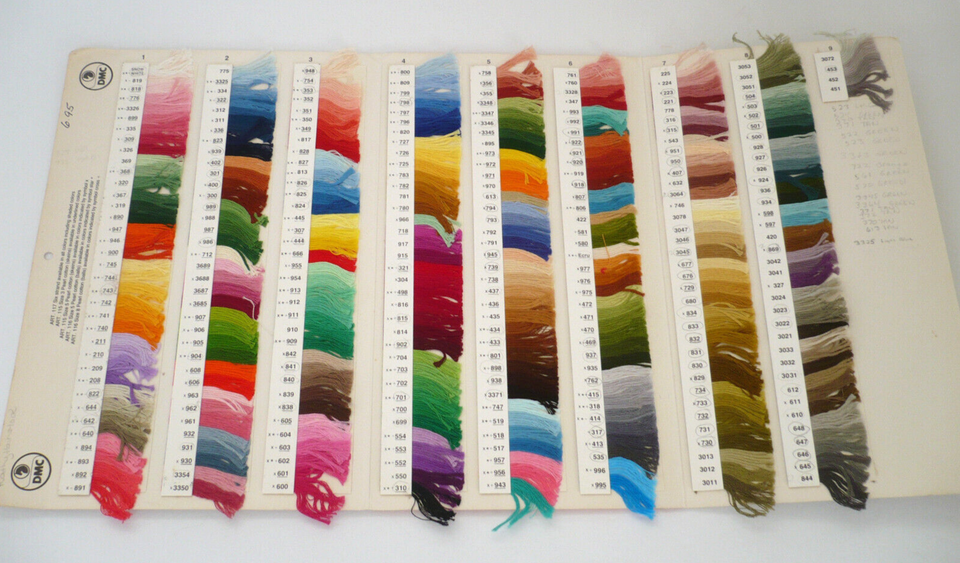 Vintage DMC Six Strand and Pearl Cottons Color Card W 200A 5th Edition ...