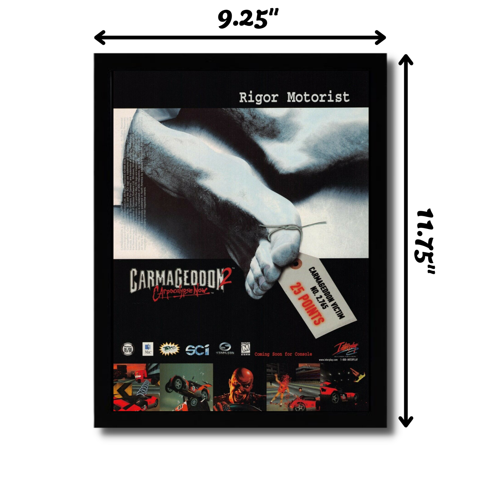 1998 Carmageddon 2 Framed Print Ad/Poster Original PC Video Game Wall ...