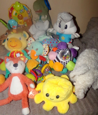 Baby Toy LOT of 10 VTech, Sassy, Lamaze, Itzy Ritzy, Skk baby, Carters ...