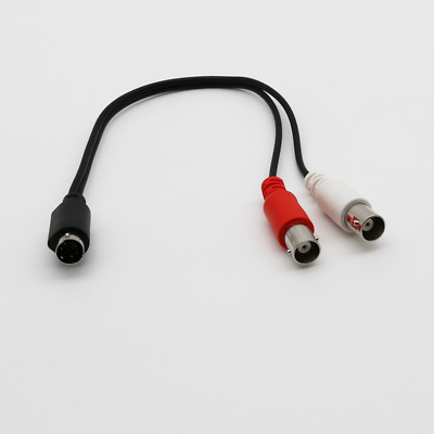 S-Video Y Splitter Cable 4 Pin S-VHS Male to Dual BNC Female Connector ...