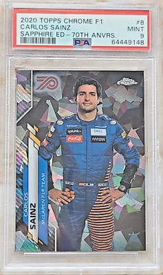 2020 topps chrome sapphire F1 formula 1 F1 Carlos Sainz 70th /70 RC SP ...
