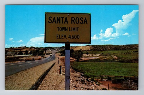 Santa Rosa NM-New Mexico, Entering Santa Rosa Sign, Antique Vintage ...