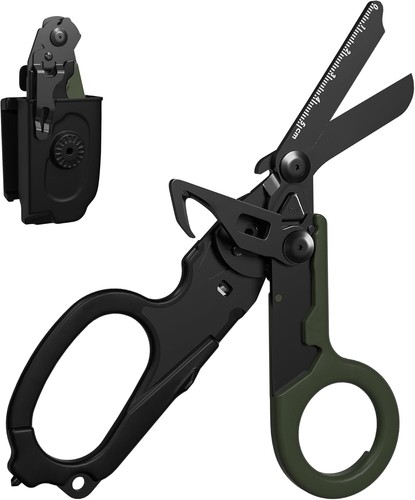 Foldable Trauma Shears with Black Holster, 6-in-1 Medical Shears for ...