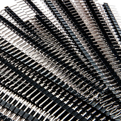 50pc 40-Pin Male Header 0.1" (2.54mm); Tin Square Breadboard Headers ...