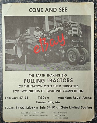 National Tractor Pulling Flier Poster Program 1970s Kansas City ...