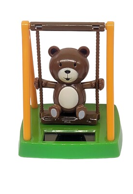 Solar Powered Dancers Motion Brown Teddy Bear On Swing 2014 - CLB | eBay