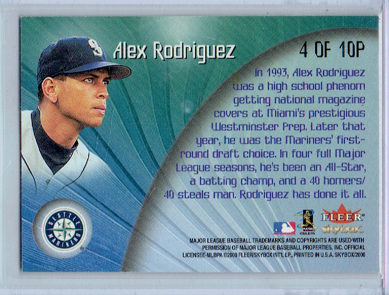 ALEX RODRIGUEZ 2000 Skybox PREEMINENCE FOIL #4 Mariners | eBay